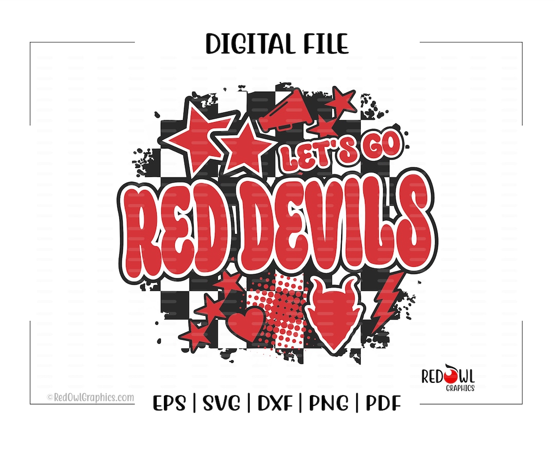 Red Devil Svg, Devils Svg, Red Devil, Red Devils, Devil, Retro, Checker ...