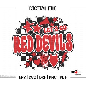 Red Devil Svg, Devils Svg, Red Devil, Red Devils, Devil, Retro, Checker ...