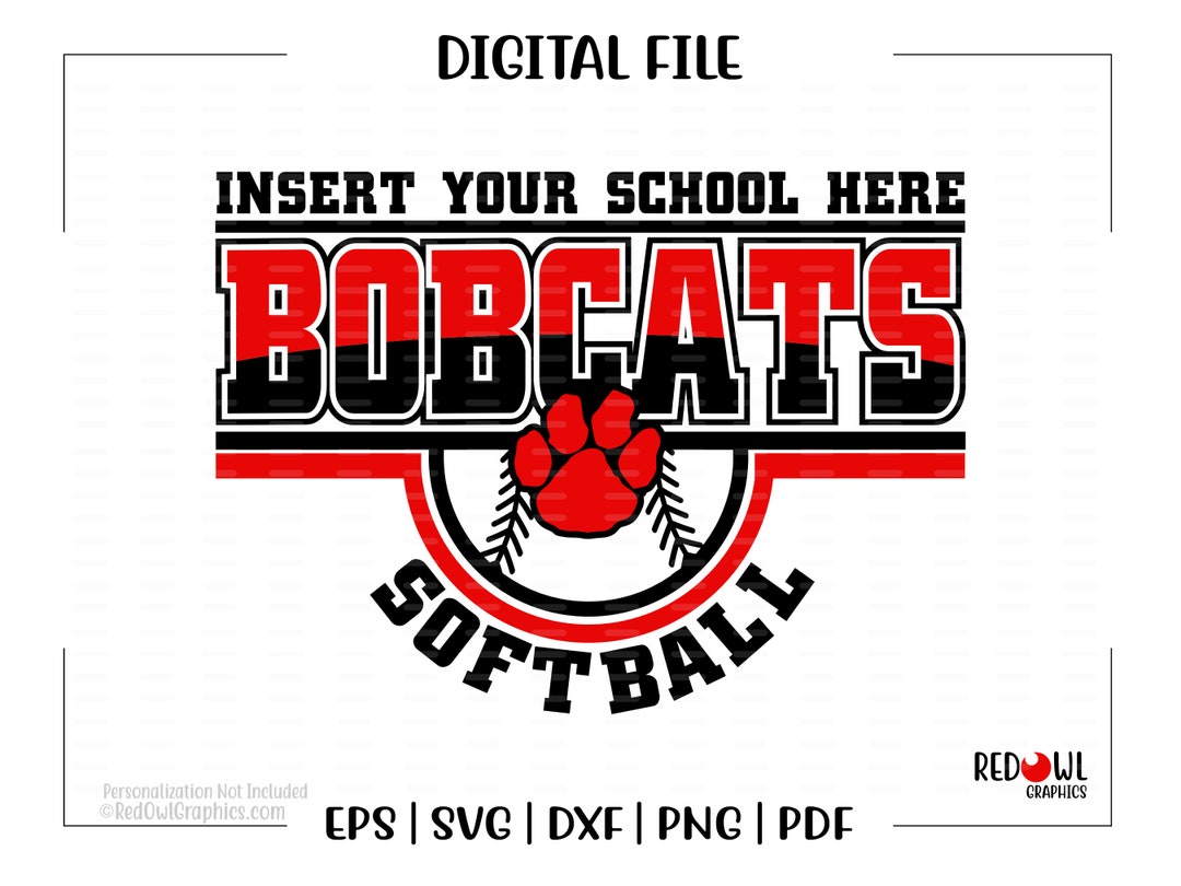 Softball Svg, Bobcat Softball Svg, Bobcat, Bobcats, Softball, Svg, Dxf ...