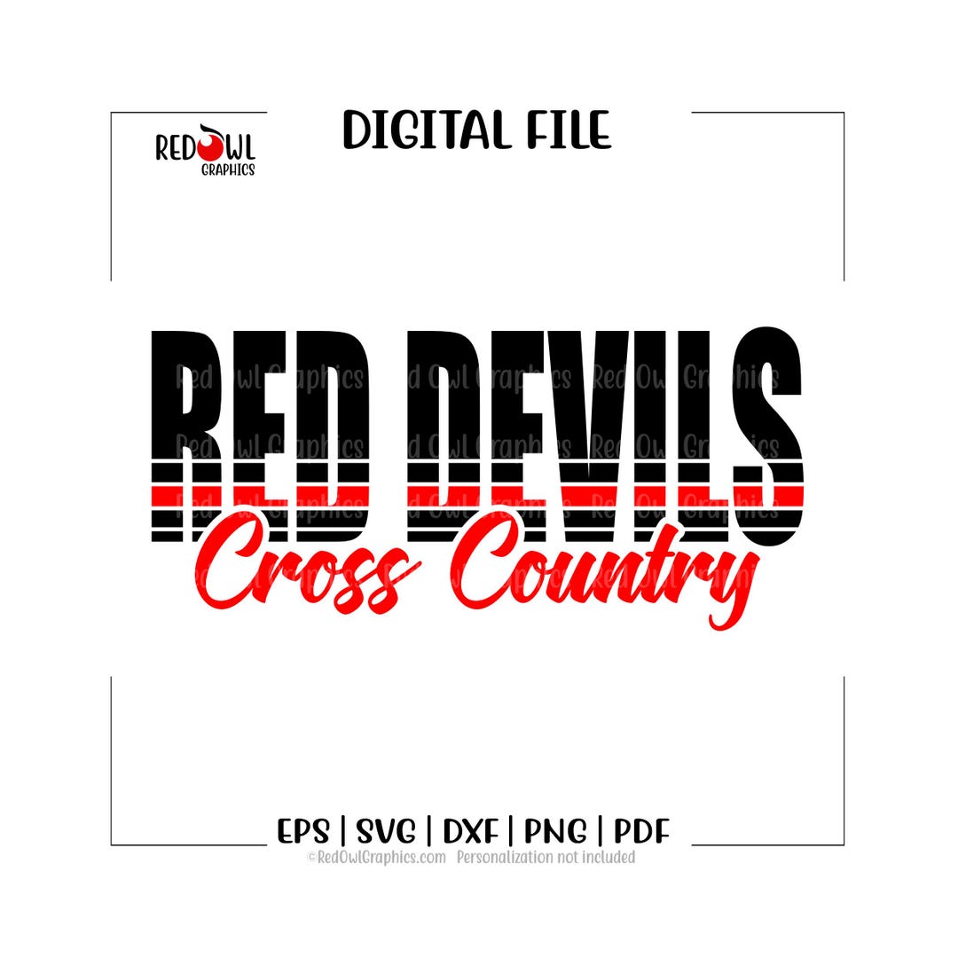 Red Devils Cross Country, Digital File, Team Mascot, Coach, School, Svg ...