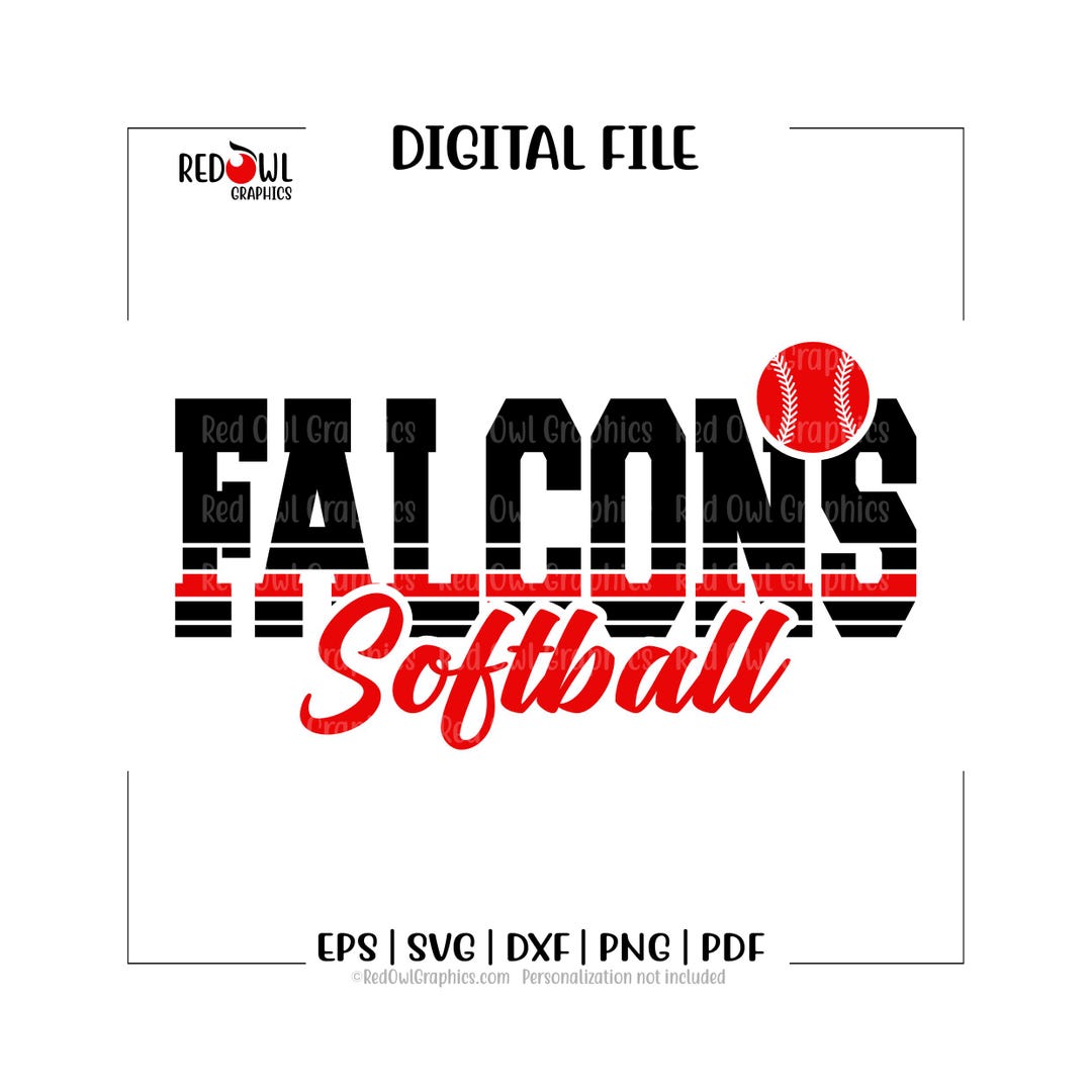 Falcons Softball Svg, Falcon, Team Mascot, School, Coach, Mom, Dad, Svg ...