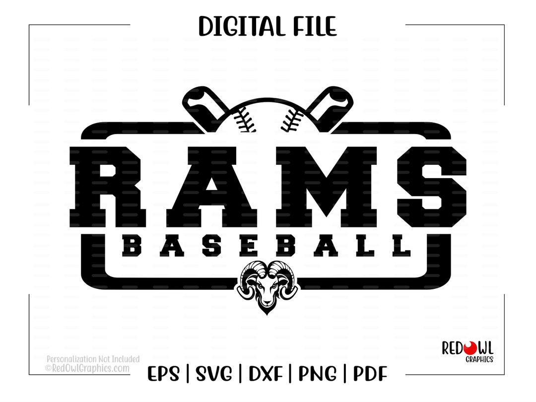 Rams Baseball Svg, Baseball Svg, Ram, Rams, Baseball, Design, Svg, Dxf ...