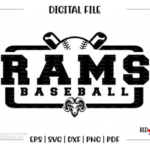 Rams Baseball Svg, Baseball Svg, Ram, Rams, Baseball, Design, Svg, Dxf ...