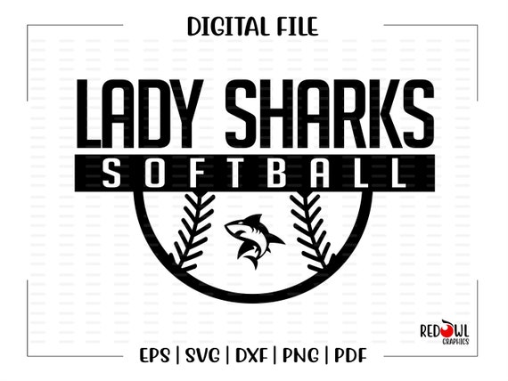 Softball Svg Lady Shark Softball Svg Lady Shark Sharks - Etsy