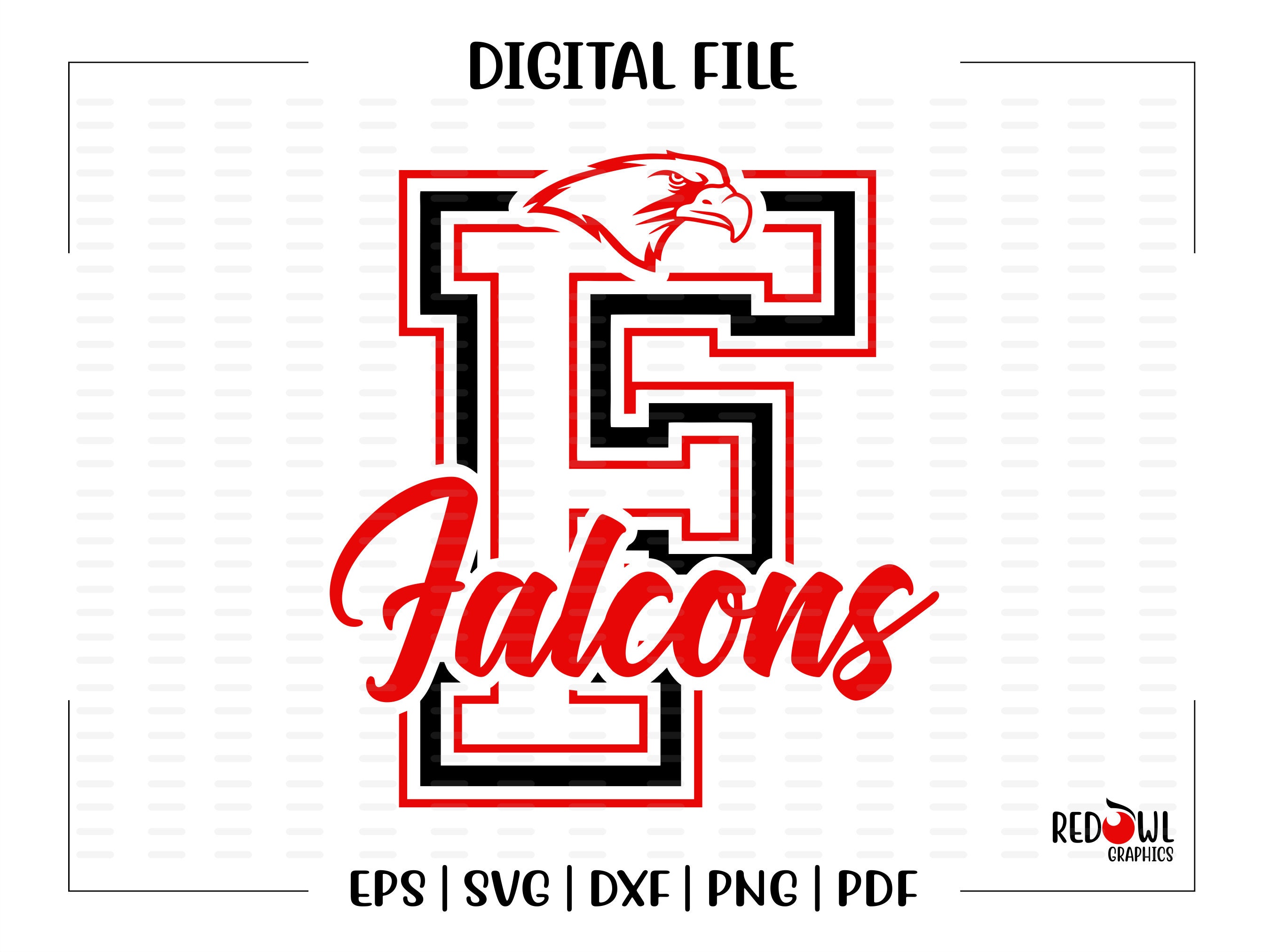 Falcon Svg Falcons Svg Falcon Falcons F Mascot Chevron - Etsy