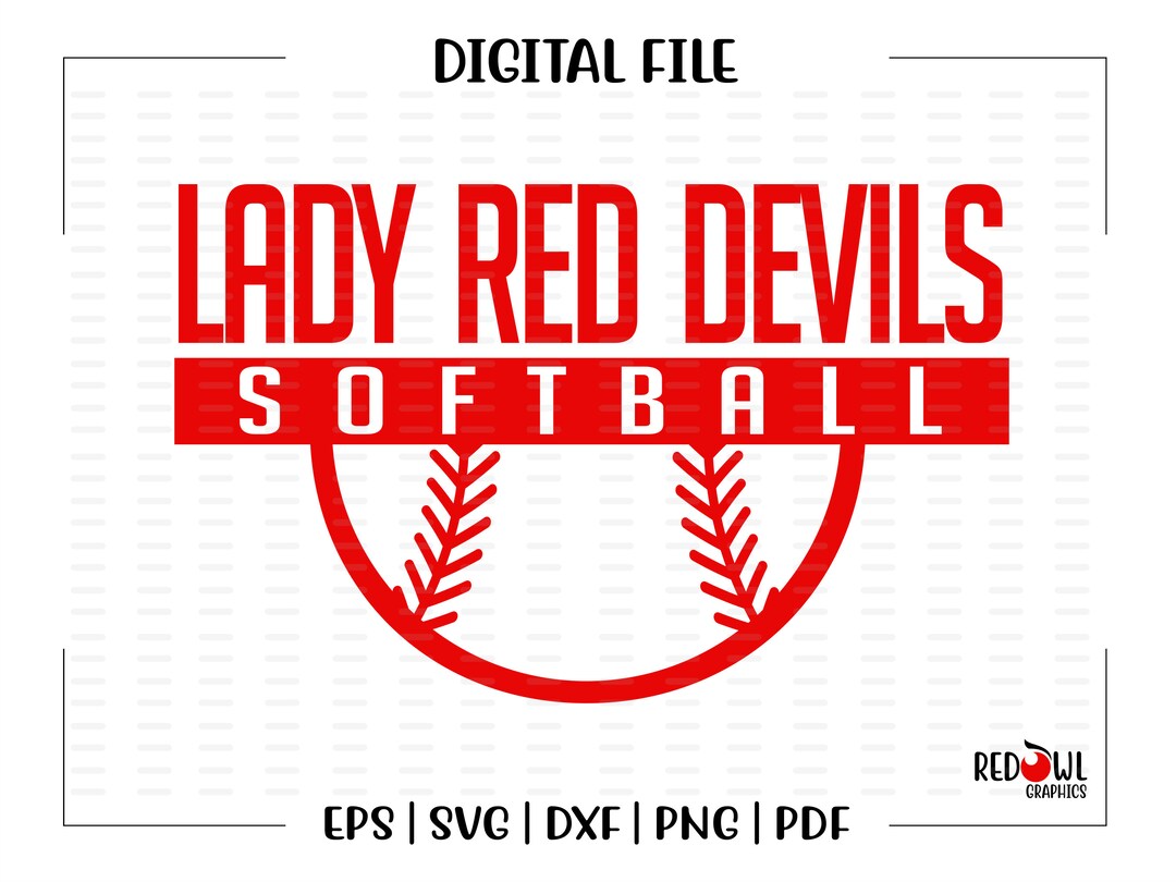 Softball Svg, Lady Red Devils Softball Svg, Lady, Red Devil, Softball ...