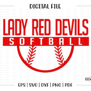 Softball Svg, Lady Red Devils Softball Svg, Lady, Red Devil, Softball ...