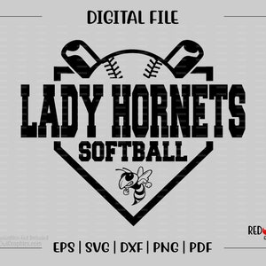 Softball Svg, Lady Hornet Softball Svg, Lady, Hornet, Hornets, Softball ...