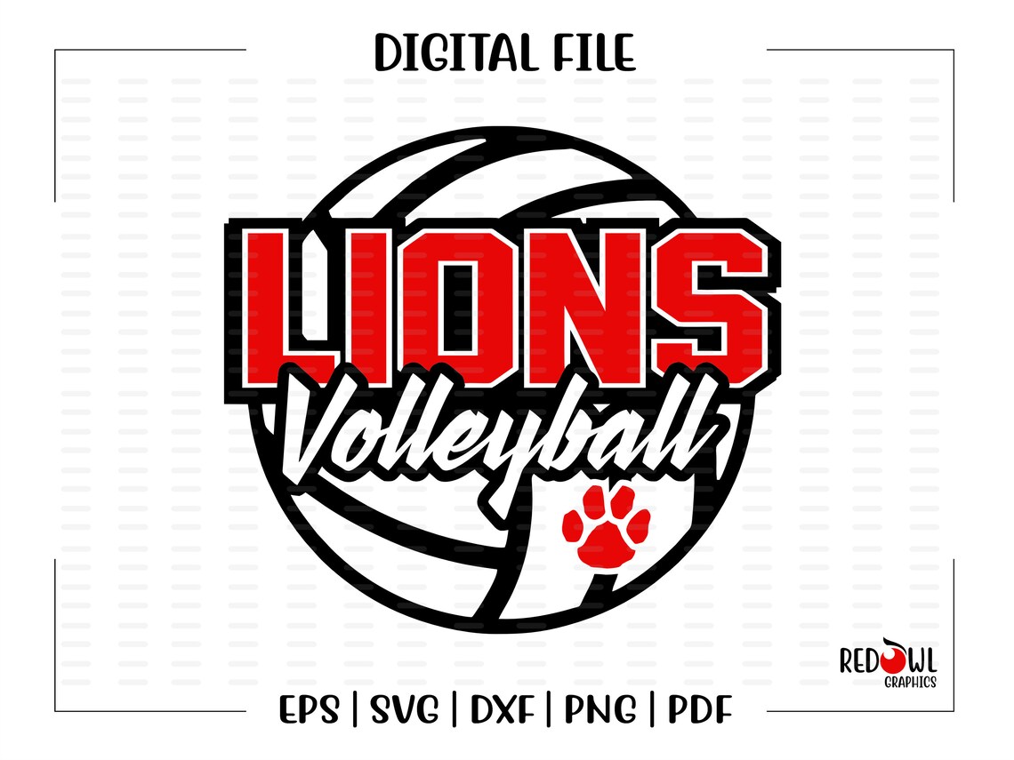 Volleyball Svg, Lion Volleyball Svg, Lion, Lions, Volleyball, Svg, Dxf ...