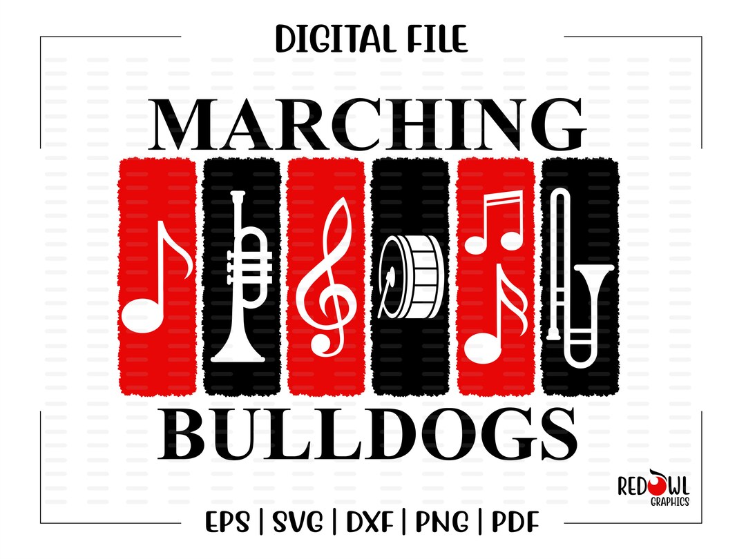 Marching Band Svg, Bulldog Band Svg, Bulldog, Bulldogs, Band, Marching ...