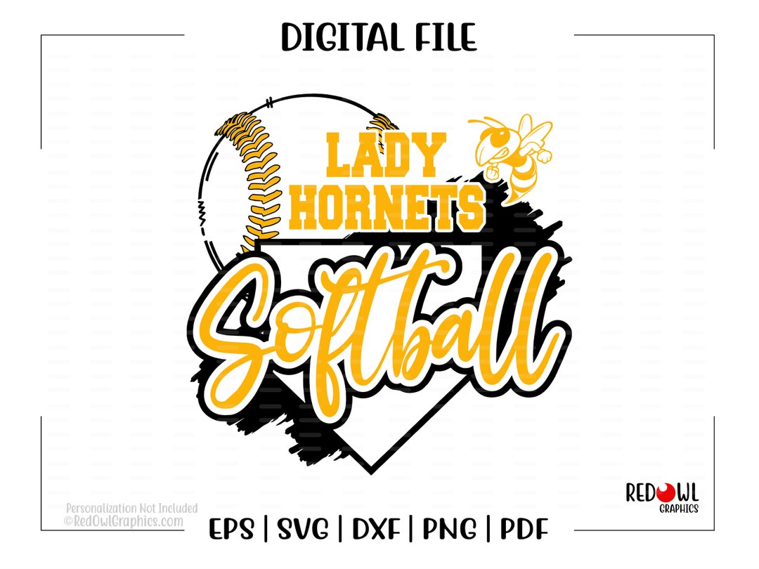 Softball Svg, Lady Hornet Softball Svg, Lady, Hornet, Hornets, Softball ...