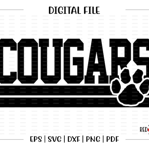 Cougars Paw Print Digital Design: Svg Png Pdf Dxf - Etsy