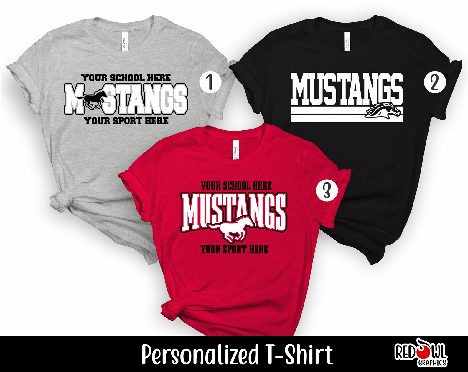 Personalized Mustang Mustangs T-shirt Customized T-shirt - Etsy