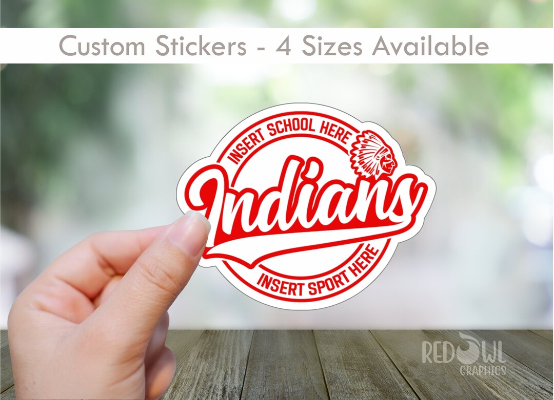 Personalized Indians Sticker, School, Spirit, Indians, Sports, Football ...