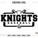 Baseball Svg, Knight Baseball Svg, Knight, Knights, Baseball, Svg, Dxf ...