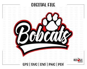 Bobcats Paw School Mascot: Svg, Pdf, Png, Dxf Files Included - Etsy