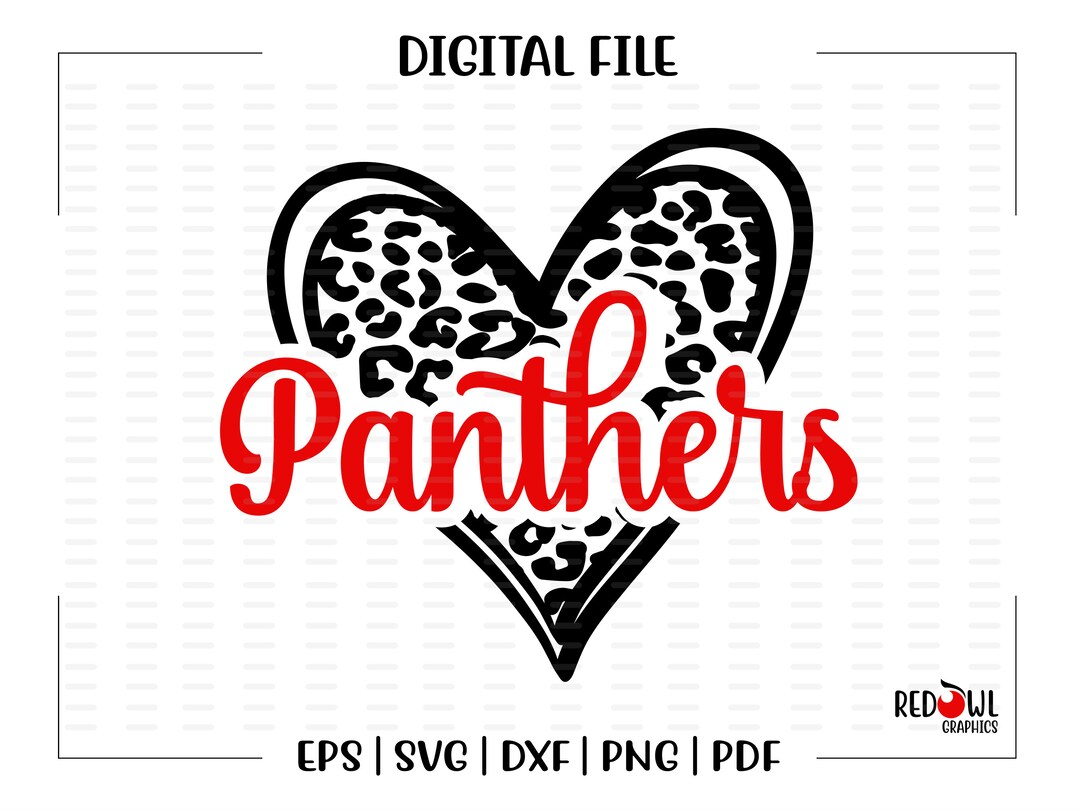 Panther Svg Panthers Svg Heart Love Panther Panthers - Etsy