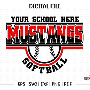 Softball Svg, Mustang Softball Svg, Mustang, Mustangs, Softball, Svg ...