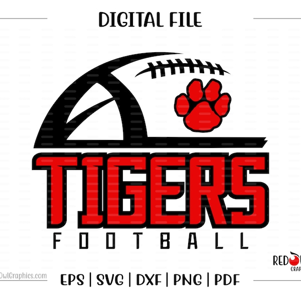 Tiger Football Svg - Etsy