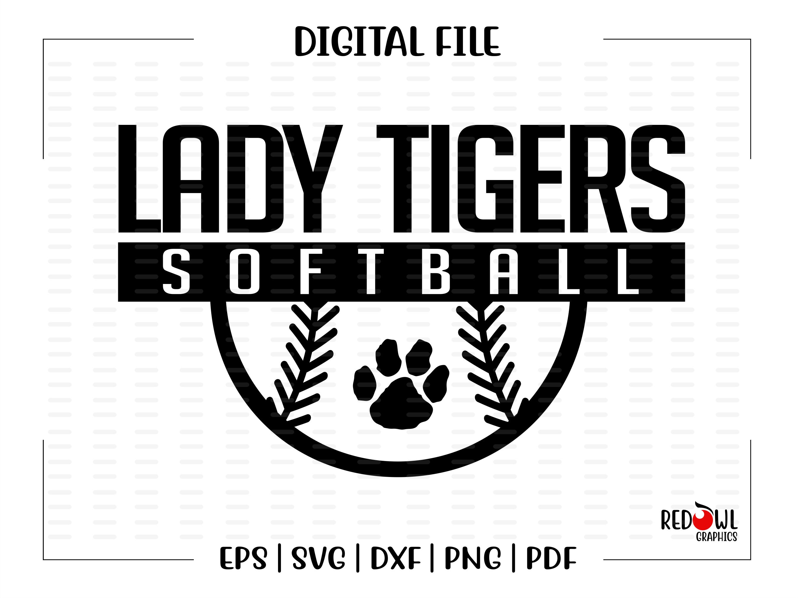 Softball Svg Lady Tiger Softball Svg Lady Tiger Tigers - Etsy