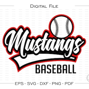 Mustang Baseball Svg, Baseball Svg, Mustang, Mustangs, Baseball, Vector ...