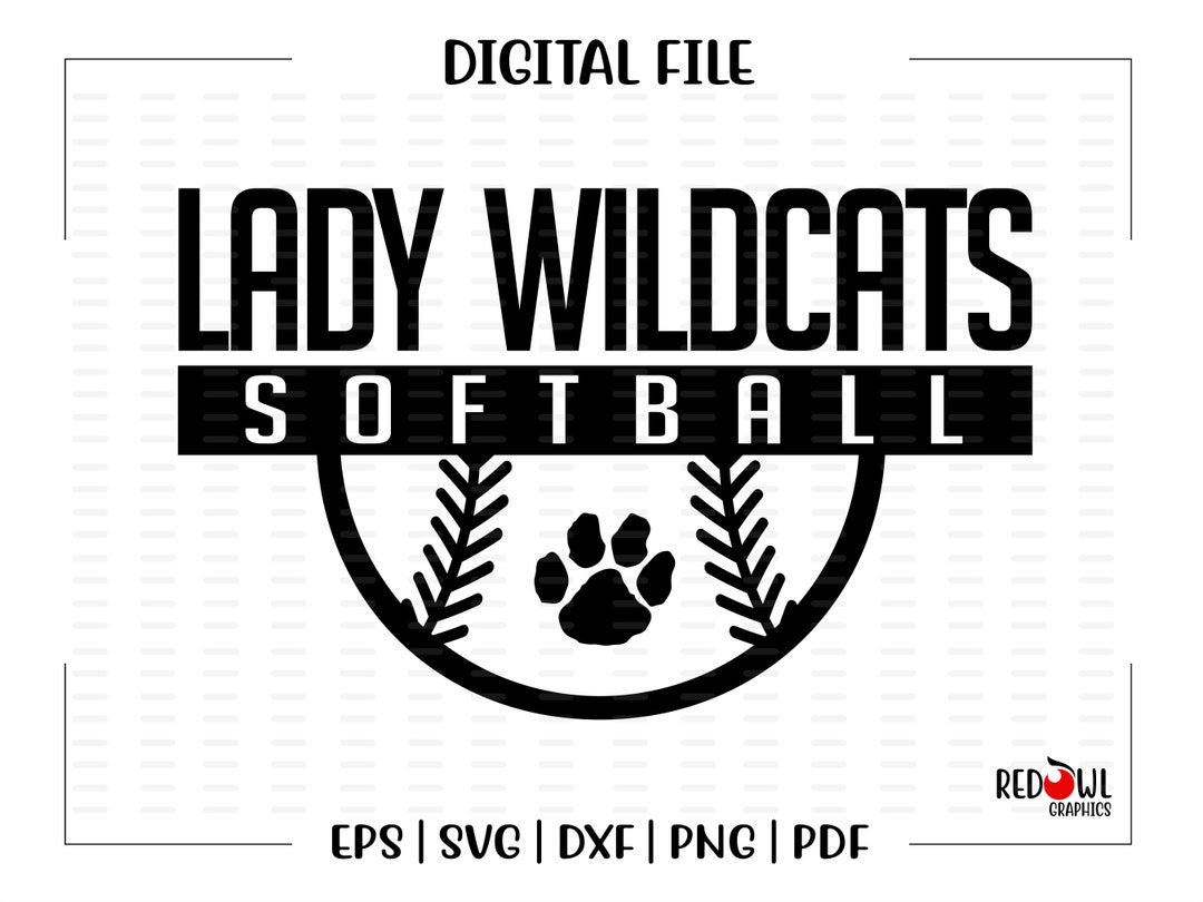 Softball Svg, Lady Wildcat Softball Svg, Lady, Wildcat, Wildcats ...