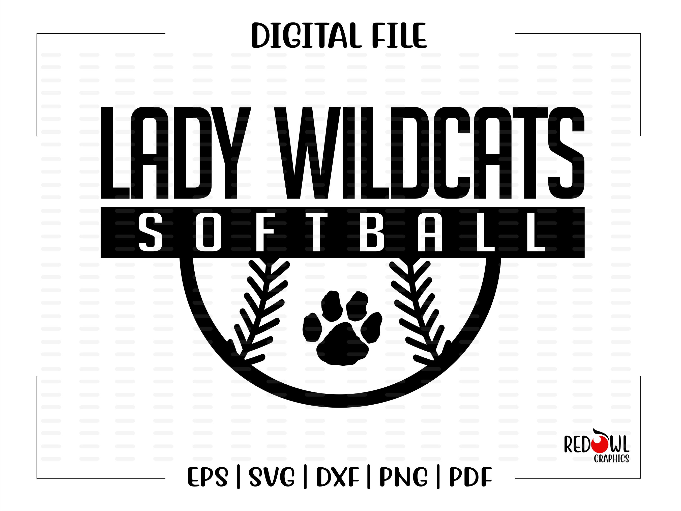 Softball Svg Lady Wildcat Softball Svg Lady Wildcat - Etsy