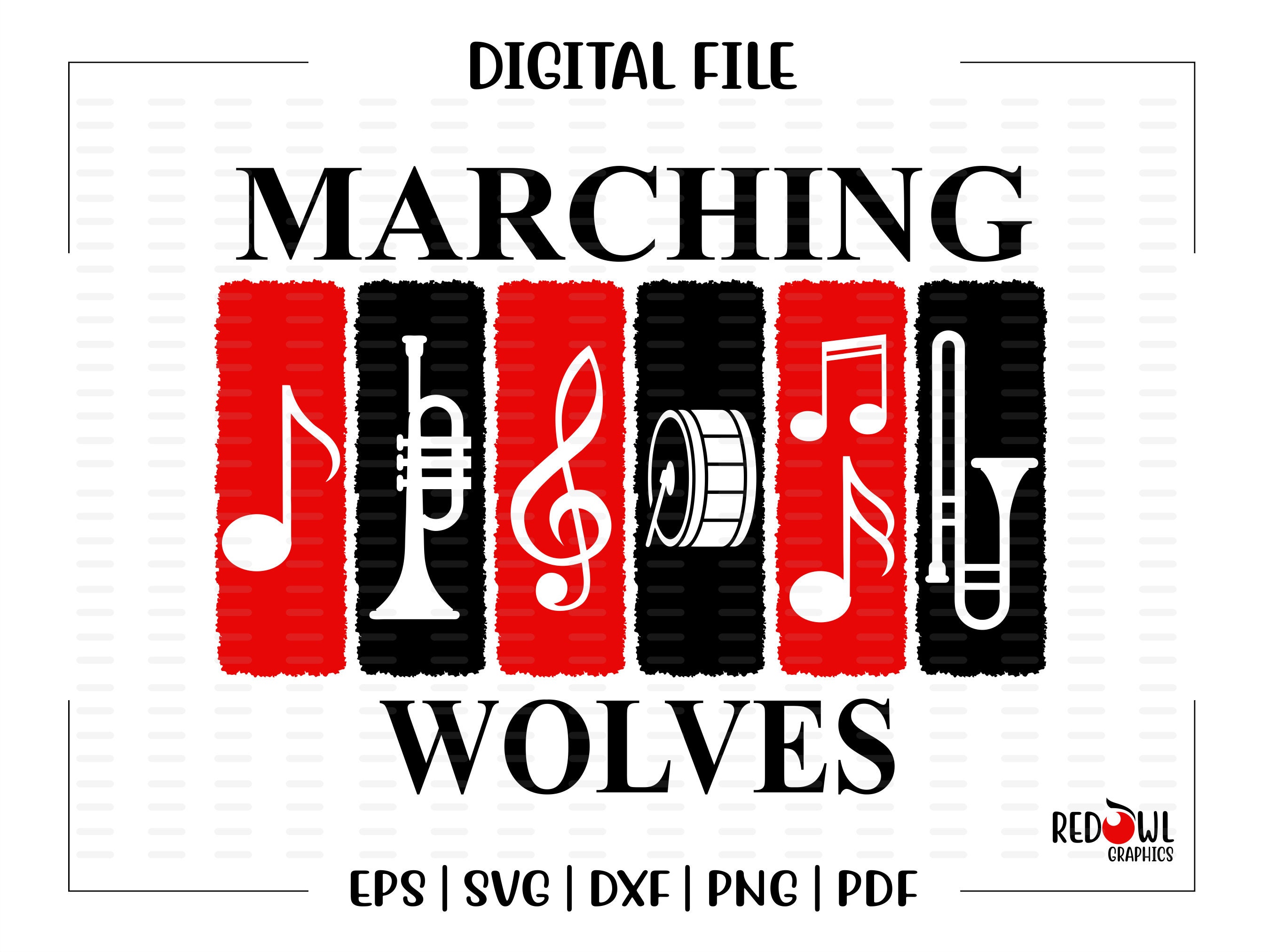 Marching Band Svg Wolves Band Svg Wolves Wolf Band | Etsy