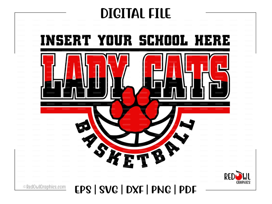 Basketball Svg, Lady Cats Basketball Svg, Lady, Cat, Cats, Ladycat, Svg ...