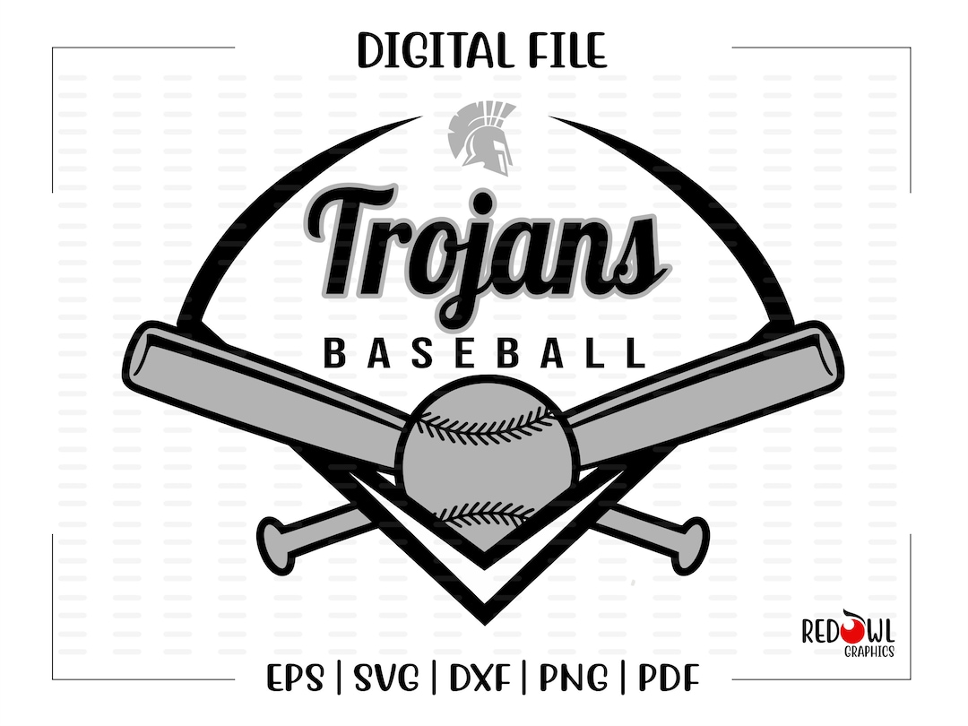 Baseball Svg, Trojan Baseball Svg, Trojan, Trojans, Baseball, Svg, Dxf ...