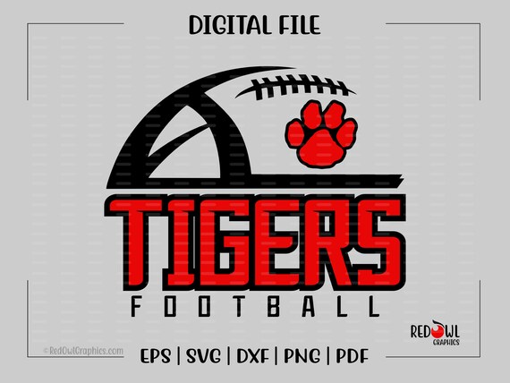 Tiger Football Logo Red