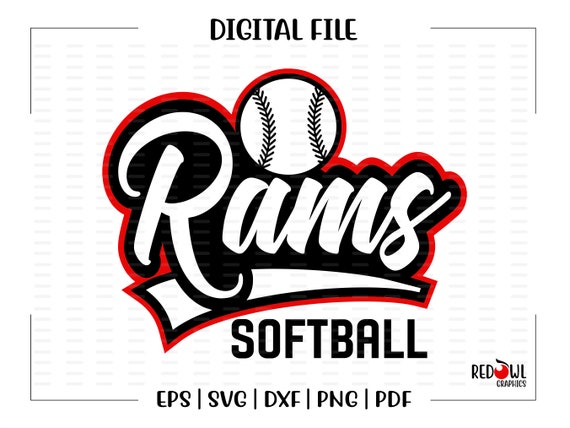 Softball Svg Ram Softball Svg Ram Rams Softball Svg Dxf | Etsy