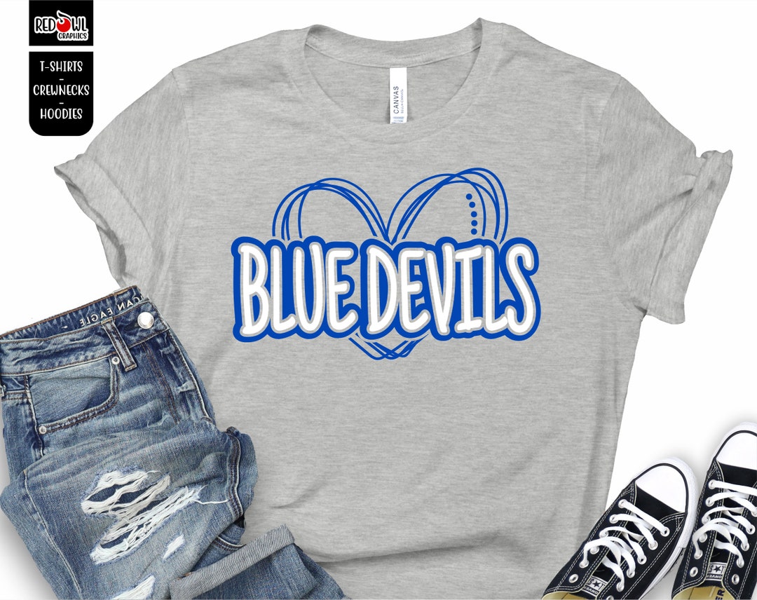 Blue Devil Shirt Blue Devils T-shirt Devil Sweatshirt - Etsy