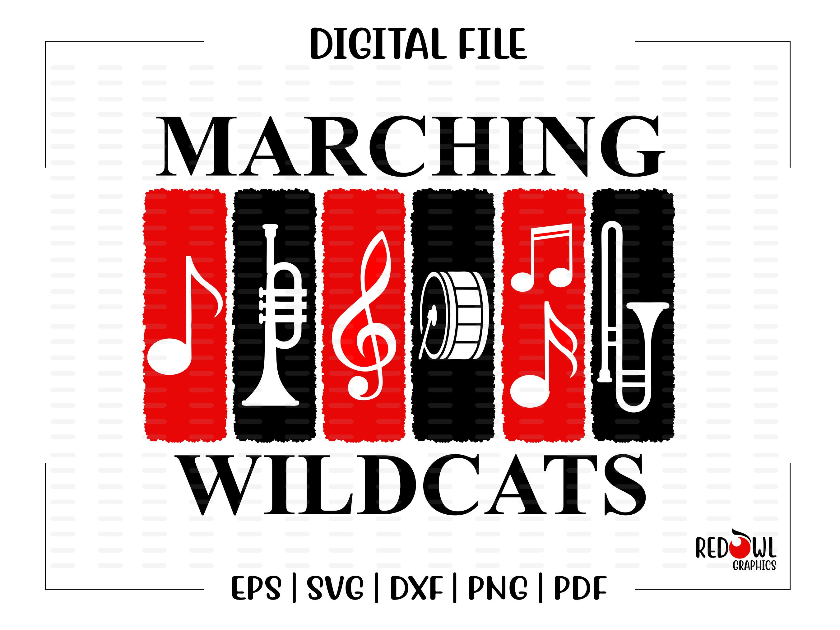 Marching Band Svg, Wildcat Band Svg, Wildcat, Wildcats, Band, Marching ...