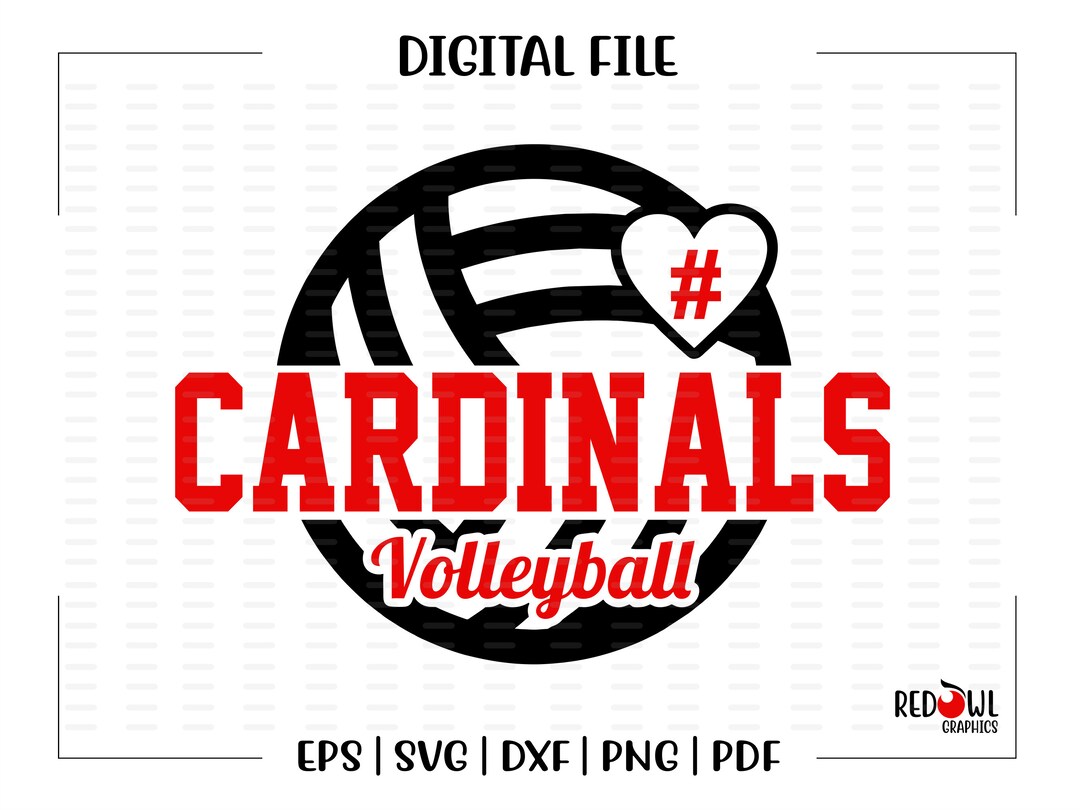 Volleyball Svg, Cardinal Volleyball Svg, Cardinal, Cardinals ...