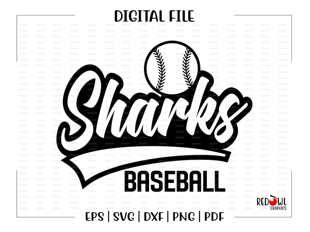 Shark Baseball Svg, Baseball Svg, Shark Baseball, Shark, Baseball ...