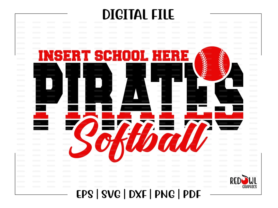 Softball Svg, Pirate Softball Svg, Pirate, Pirates, Softball, Svg, Dxf ...