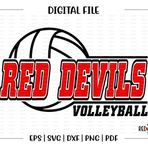 Volleyball Svg, Red Devil Volleyball Svg, Red Devil, Devil, Volleyball, Svg, Dxf, Eps, Png, Pdf ...