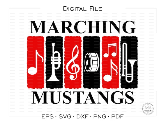 Mustangs Band Svg Band Svg Mustang Mustangs Marching Band | Etsy