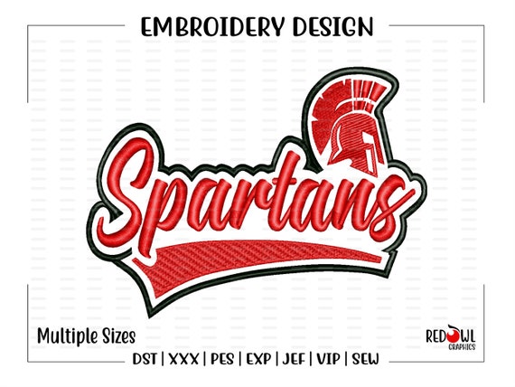 Spartan Spartans Embroidery Design Mascot School Spartan - Etsy