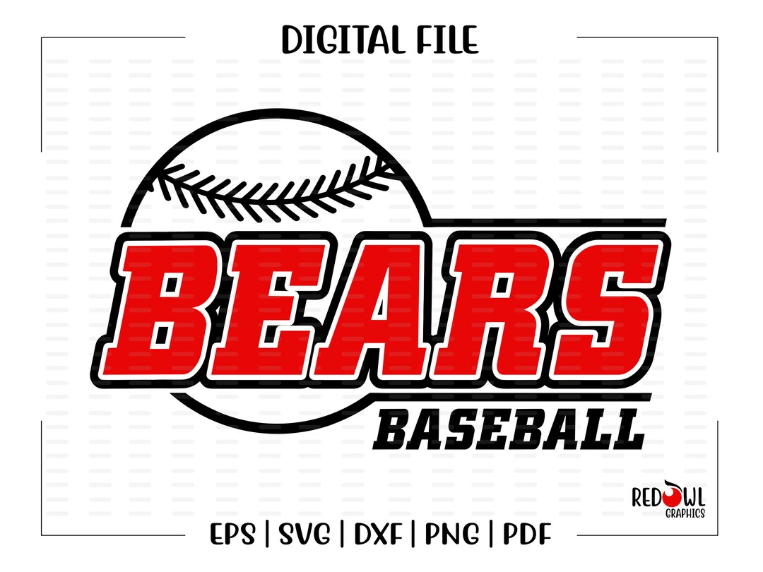 Bear Baseball Svg, Baseball Svg, Bear Baseball, Bear, Bears, Baseball ...