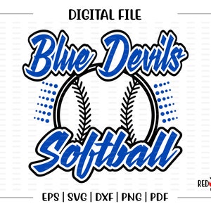 Softball Svg, Blue Devil Softball Svg, Blue, Devil, Softball, Svg, Dxf ...