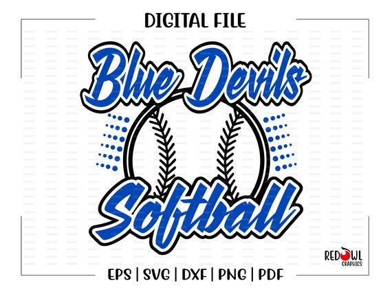 Softball Svg Blue Devil Softball Svg Blue Devil Softball | Etsy