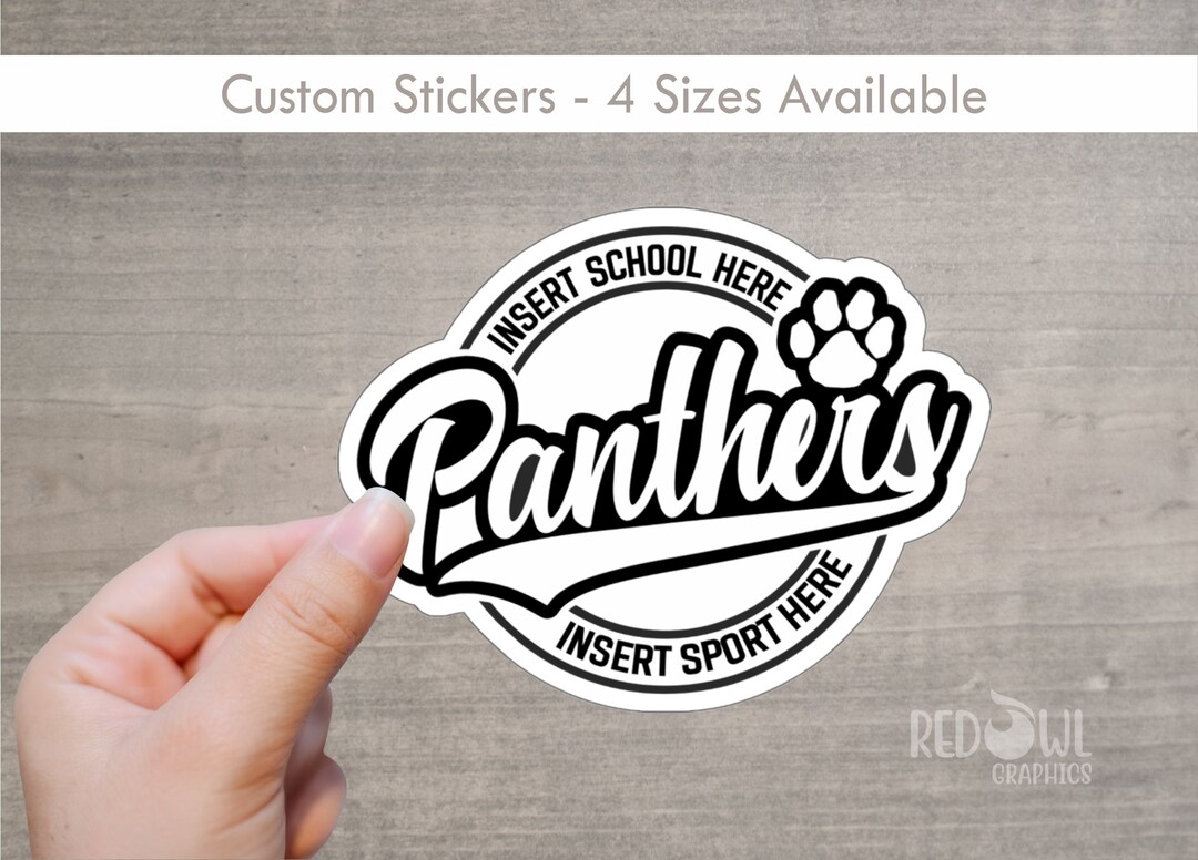 Personalized Panther Sticker, Mascot, School, Spirit, Panther, Paw ...