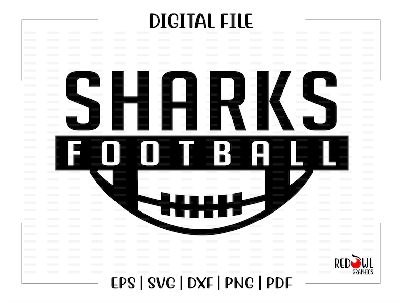 Football Svg Shark Football Svg Shark Sharks Football | Etsy