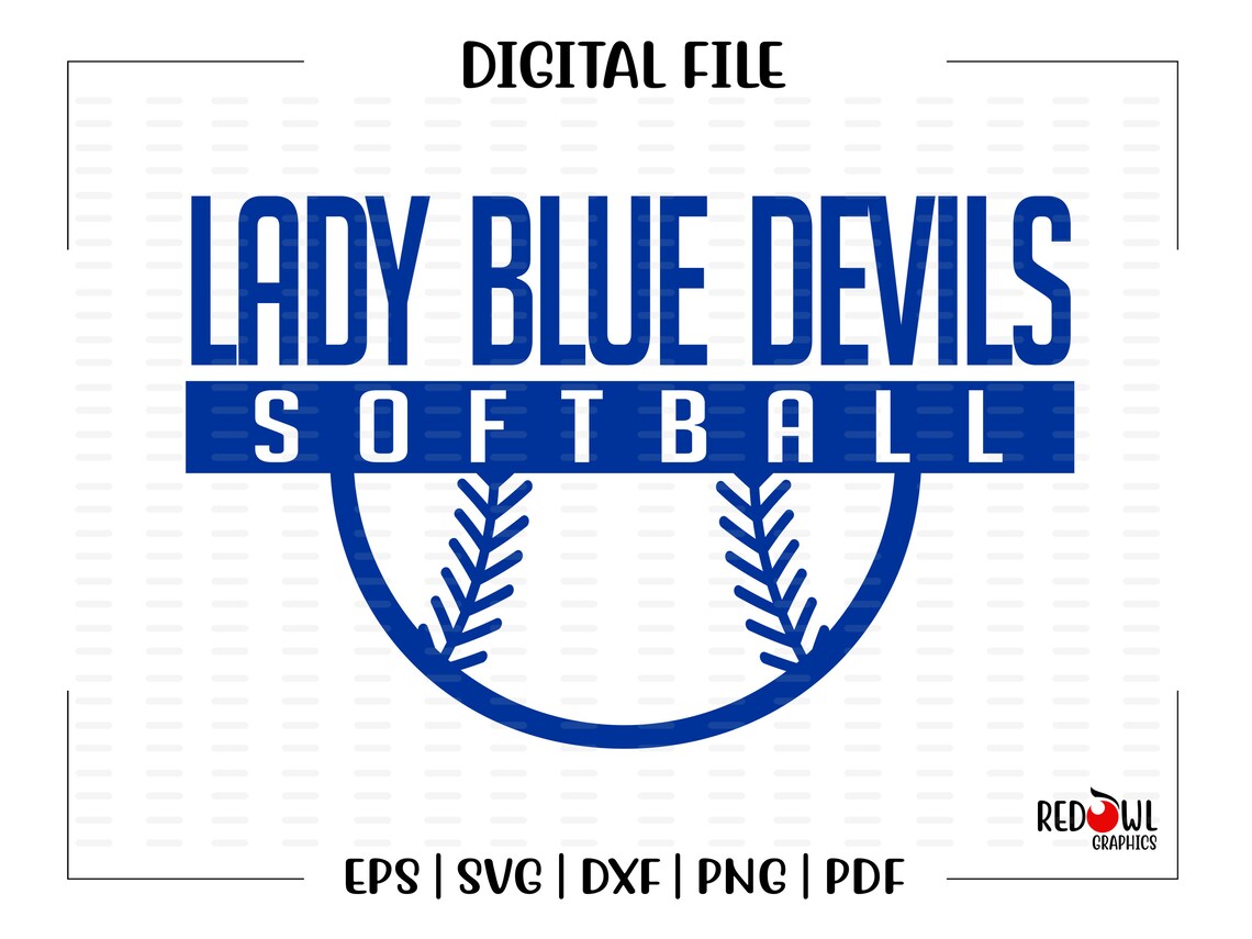 Softball Svg Lady Blue Devils Softball Svg Lady Blue Devil - Etsy