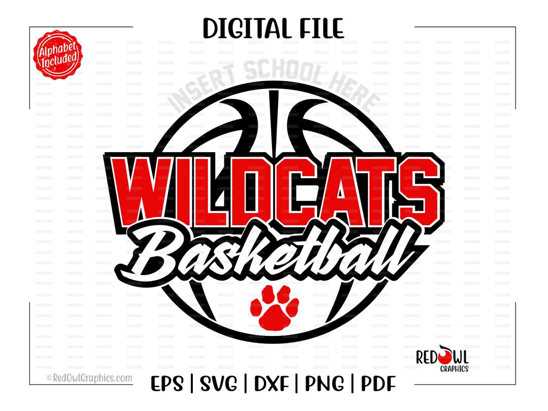 Basketball Svg, Wildcat Basketball Svg, Wildcat, Wildcats, Basketball ...