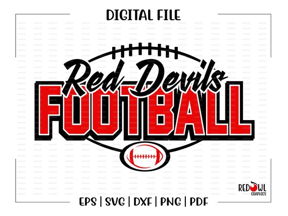 Red Devil Football Svg Football Svg Red Devil Red Devils | Etsy