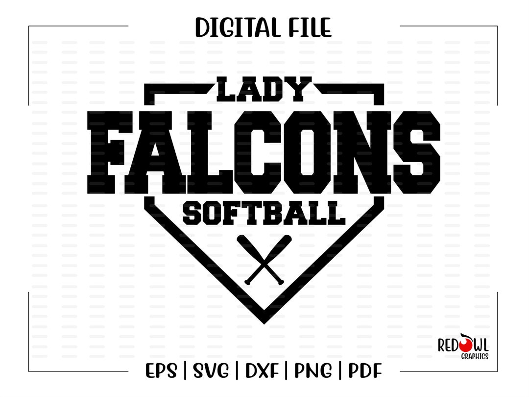 Softball Svg, Lady Falcons Softball Svg, Falcon, Falcons, Lady ...