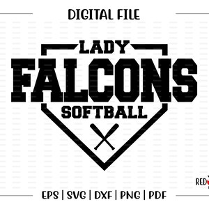 Softball Svg, Lady Falcons Softball Svg, Falcon, Falcons, Lady ...